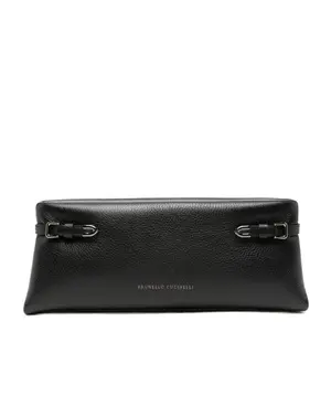 Brunello Cucinelli Leather Clutch Bag - Black