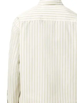 AMI Paris De Coeur Striped Boxy Shirt - White