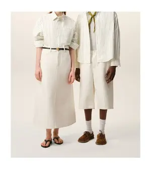 AMI Paris De Coeur Striped Boxy Shirt - White