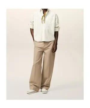 AMI Paris De Coeur Striped Boxy Shirt - White