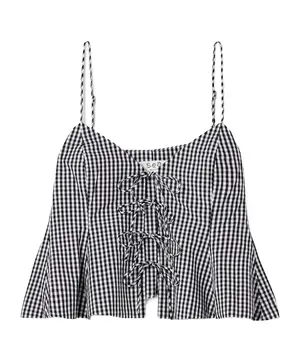 Sea Gingham Cotton-poplin Camisole - No