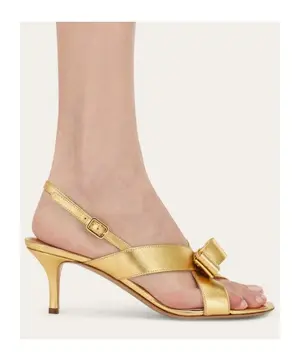 FERRAGAMO Vara Bow Slingback Sandals - Gold