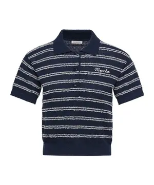 Moncler Striped Knit Polo Shirt