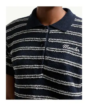 Moncler Striped Knit Polo Shirt
