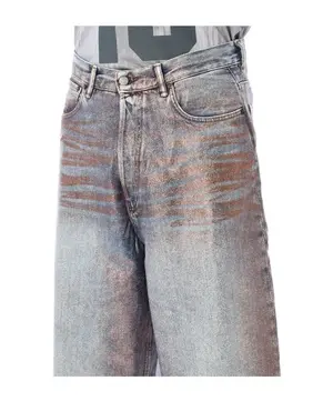 Acne Studios Judda Glitter Denim Shorts - Blue