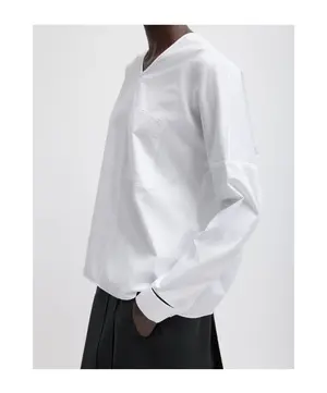 Tibi Oversized Cutout Cotton-poplin Shirt - White