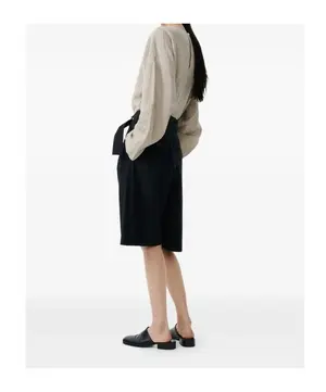 Studio Nicholson Belted Pleated Shorts - Black