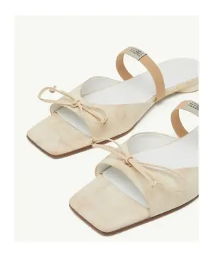 MAISON MARGIELA Bow Detail Square Toe Sandals - Nude