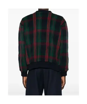 Aspesi Plaid Wool Cardigan - Black