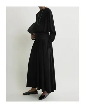 TOTEME Long-sleeved Boat Neck Dress With Pockets