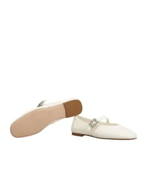 ROGER VIVIER Efflorescence Mary Jane Flats In Leather With Crystal Buckle