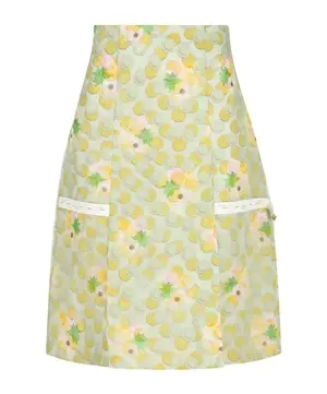 Fendi Floral Printed Midi Skirt - Green