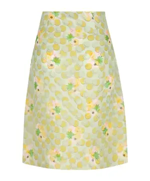 Fendi Floral Printed Midi Skirt - Green