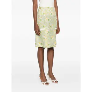 Fendi Floral Printed Midi Skirt - Green