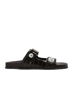 JIMMY CHOO Fayence Buckled Slides