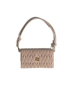 Miu Miu Matelassé Nappa Leather Wallet - Pink