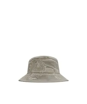 Burberry Equestrian Knight-embroidered Bucket Hat - Heron Color