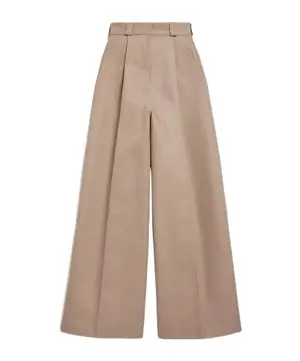 Balenciaga High-waisted Wide-leg Leather Patch Pants - Dune