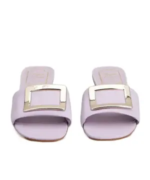 ROGER VIVIER Padded Buckle Mules - Purple