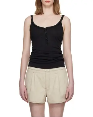 Jacquemus Le Debardeur Clavela Tank Top With Pleated Details - Black