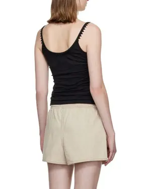 Jacquemus Le Debardeur Clavela Tank Top With Pleated Details - Black