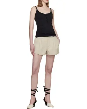 Jacquemus Le Debardeur Clavela Tank Top With Pleated Details - Black