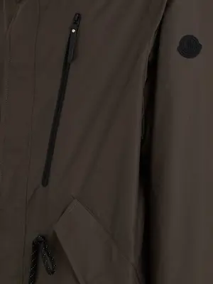Moncler Aliso Hooded Nylon Rain Coat - Black