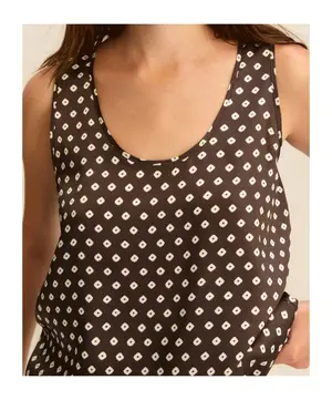 Marella Polka Dot Sleeveless Vest - Black