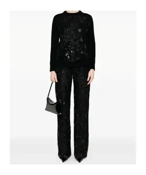 ERMANNO FIRENZE Embellished Crew Neck Long Sleeve Sweater