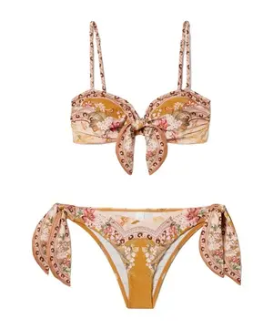 Zimmermann Wylie Lace-up Printed Bikini - Multi-color