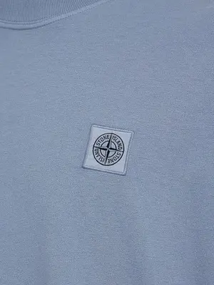 Stone Island Logo Patch Cotton T-shirt - Blue