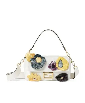 Fendi Baguette Sequinned Sunny Side Flowers Medium Shoulder Bag - Multi-color