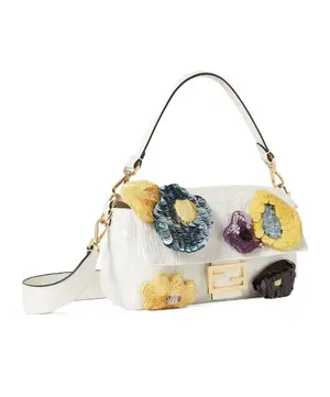 Fendi Baguette Sequinned Sunny Side Flowers Medium Shoulder Bag - Multi-color