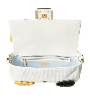 Fendi Baguette Sequinned Sunny Side Flowers Medium Shoulder Bag - Multi-color