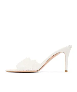 GIANVITO ROSSI Yvonne Lace Mule - White