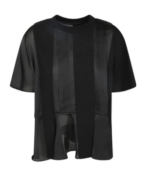Sacai Pleated Panel Peplum Top