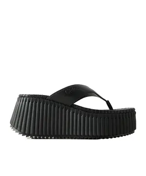 Chloé Platform Flip Flops - Black