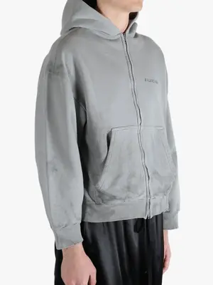 Balenciaga Faded Zip-up Hoodie - Grey