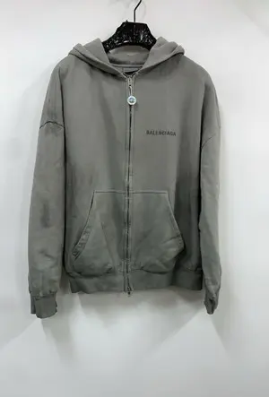 Balenciaga Faded Zip-up Hoodie - Grey