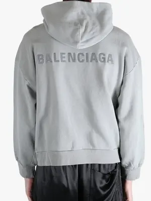 Balenciaga Faded Zip-up Hoodie - Grey