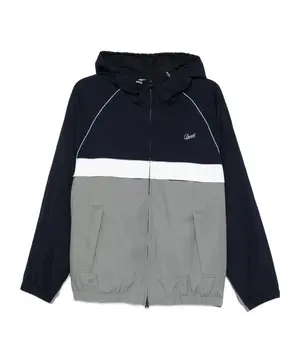 DUNST Hooded Colourblock Windbreaker - Navy Blue