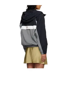 DUNST Hooded Colourblock Windbreaker - Navy Blue