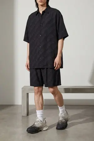 Balenciaga Logo Monogram Elastic Waist Shorts
