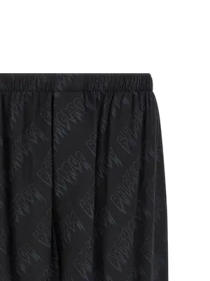 Balenciaga Logo Monogram Elastic Waist Shorts