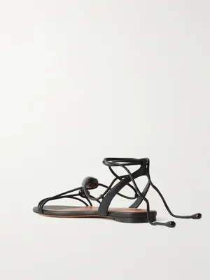 Zimmermann Gleam Flat Sandals - Black