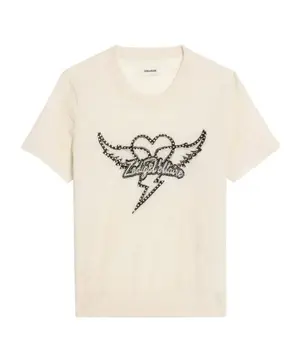 Zadig&Voltaire Short Sleeve Sweater With Rhinestones