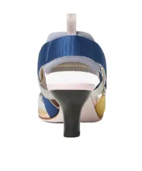 Fendi Colibrì Slingback Pumps With Elasticated Straps And Bouquet Print - Multicolor