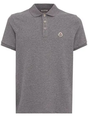 Moncler Logo Patch Cotton Polo Shirt - No