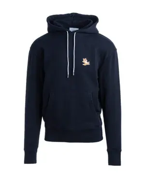 Maison Kitsuné Fox Patch Drawstring Hoodie - Black