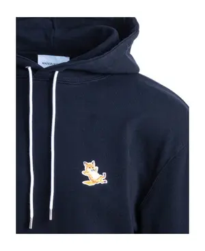Maison Kitsuné Fox Patch Drawstring Hoodie - Black